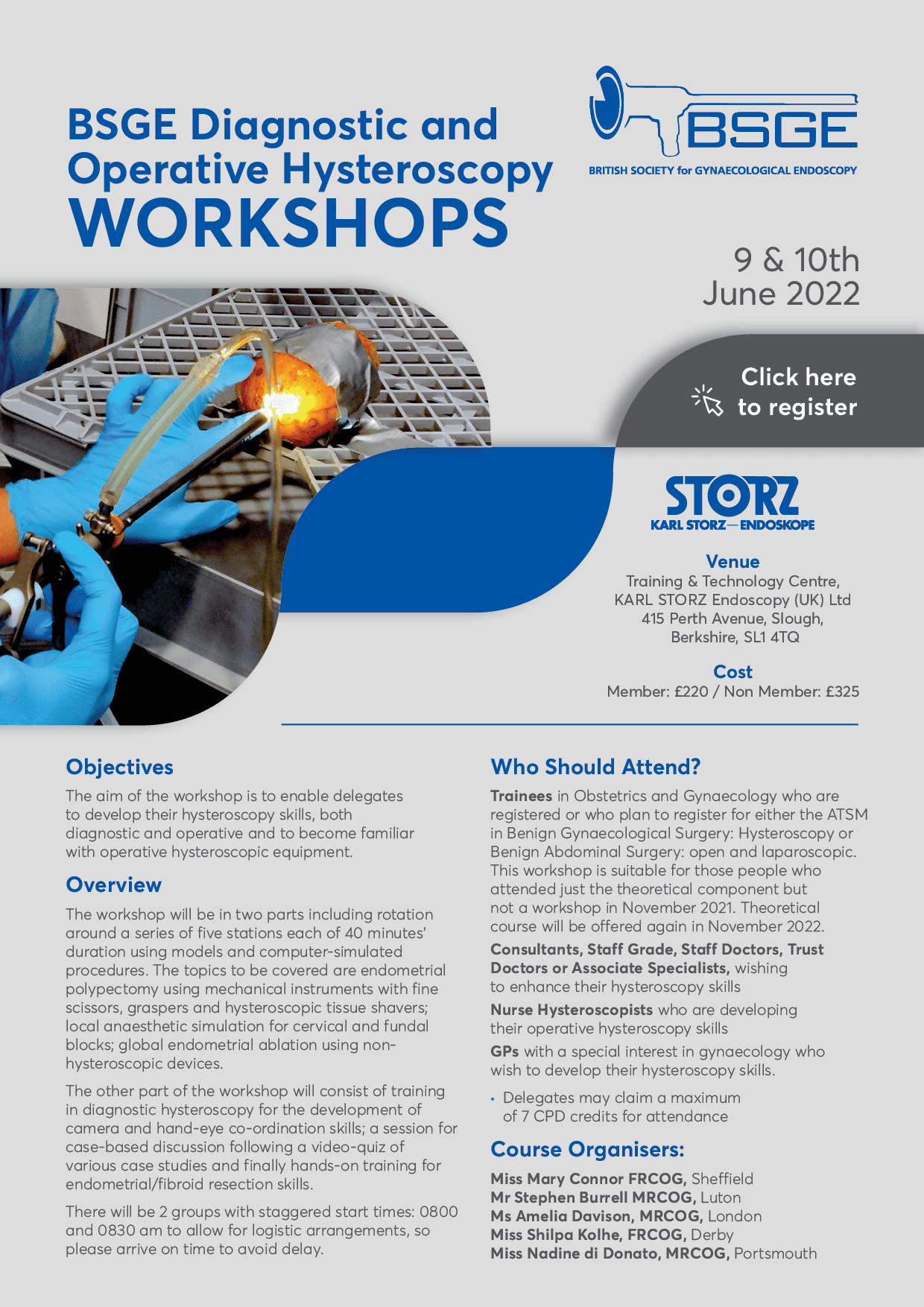 BSGE Diagnostic and Operative Hysteroscopy Workshop | BSGE